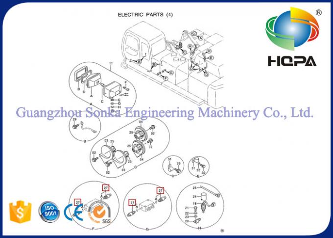 High Pressure Transducer Sensor For EX200-2 EX200-3 Hitachi Excavator ...