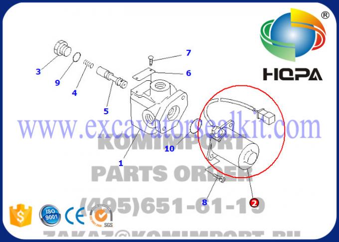 Komatsu PC200-6 Excavator Rotary Solenoid Valves 206-60-51132 Diesel ...
